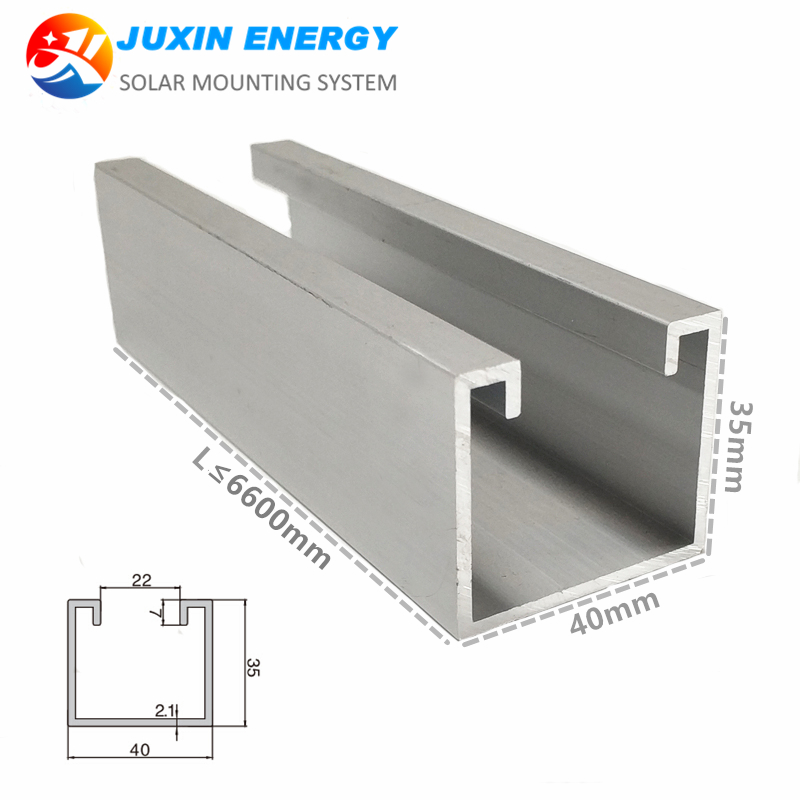 Anodized Aluminum Rail C-type 6063-T5 Solar Mounting - Jiangyin Juxin ...